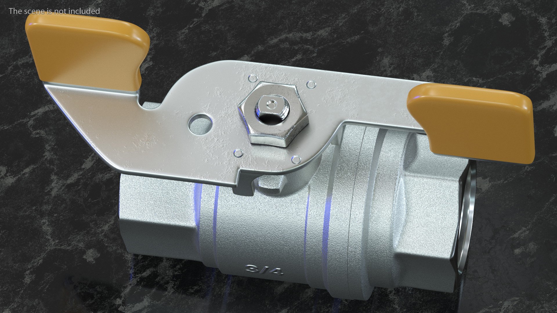 Silver Ball Valve With Union Butterfly Handle 3D Model - TurboSquid 1968206