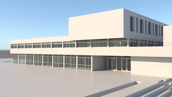 3D High School Building model - TurboSquid 1736841