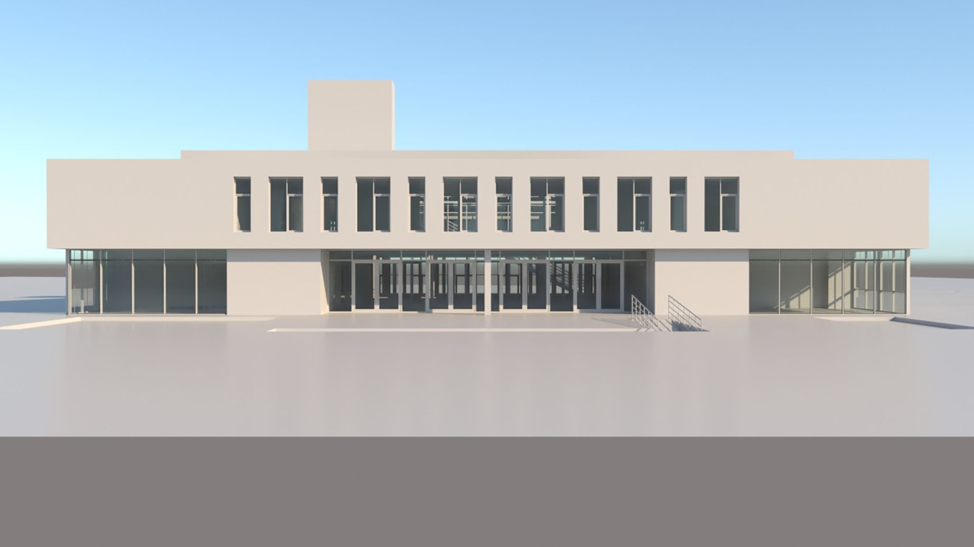 3D High School Building Model - TurboSquid 1736841