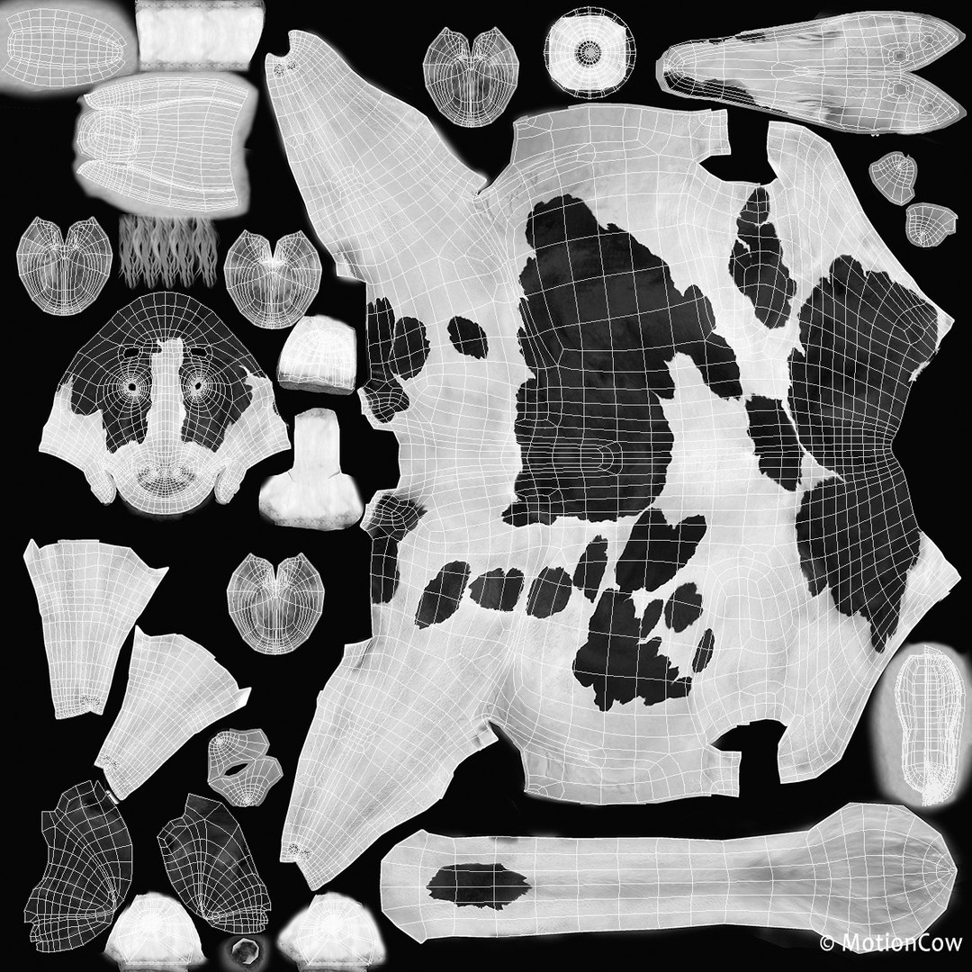 Cow holstein pro animations 3D model - TurboSquid 1407255