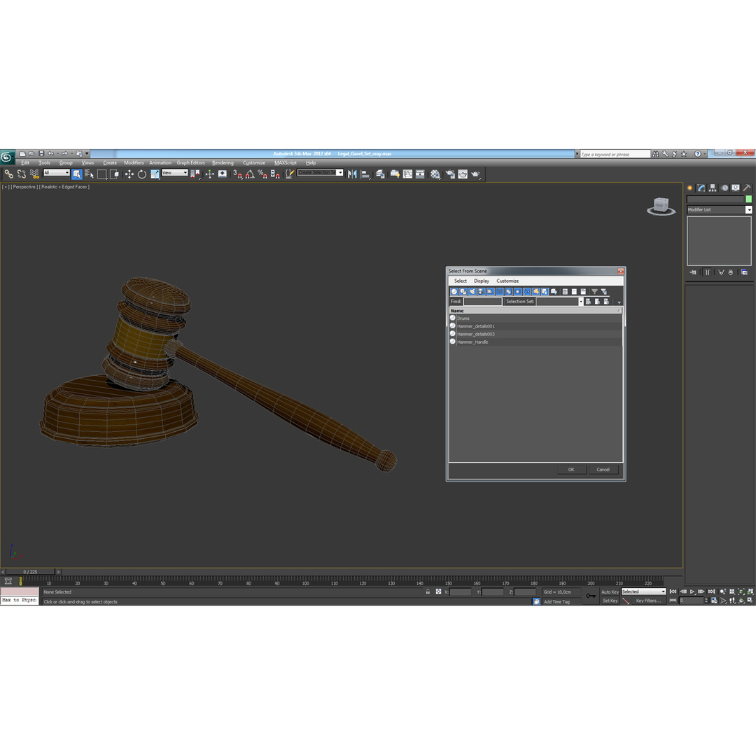 legal gavel set 3d c4d