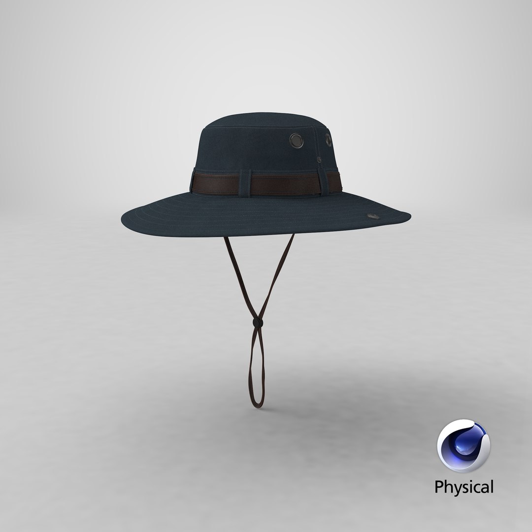 3D Model Fishing Hat Navy Blue 8K PBR Textures - TurboSquid 1922336