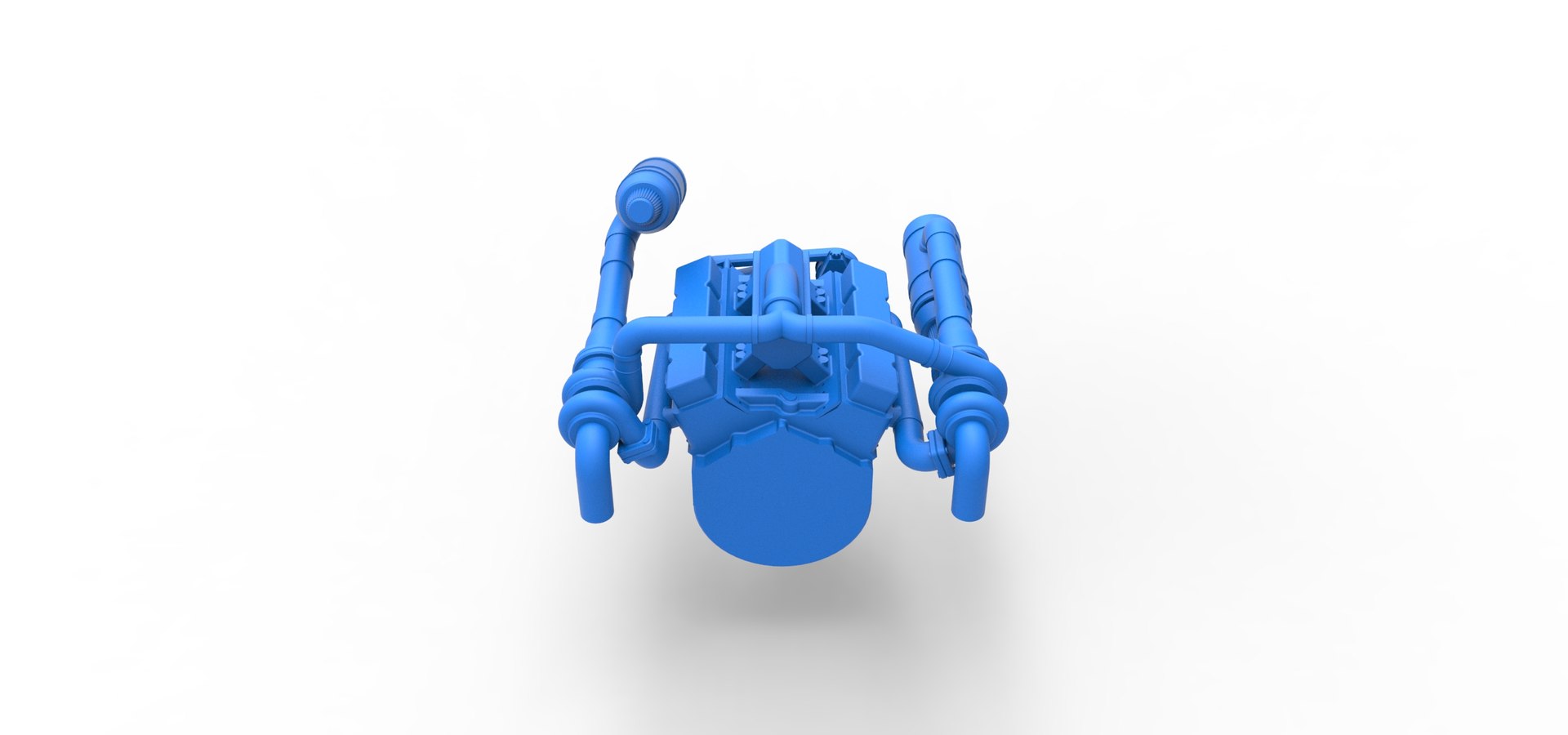 3D Twin Turbo Engine V8 For Semi Truck Scale 1 To 25 - TurboSquid 2369271