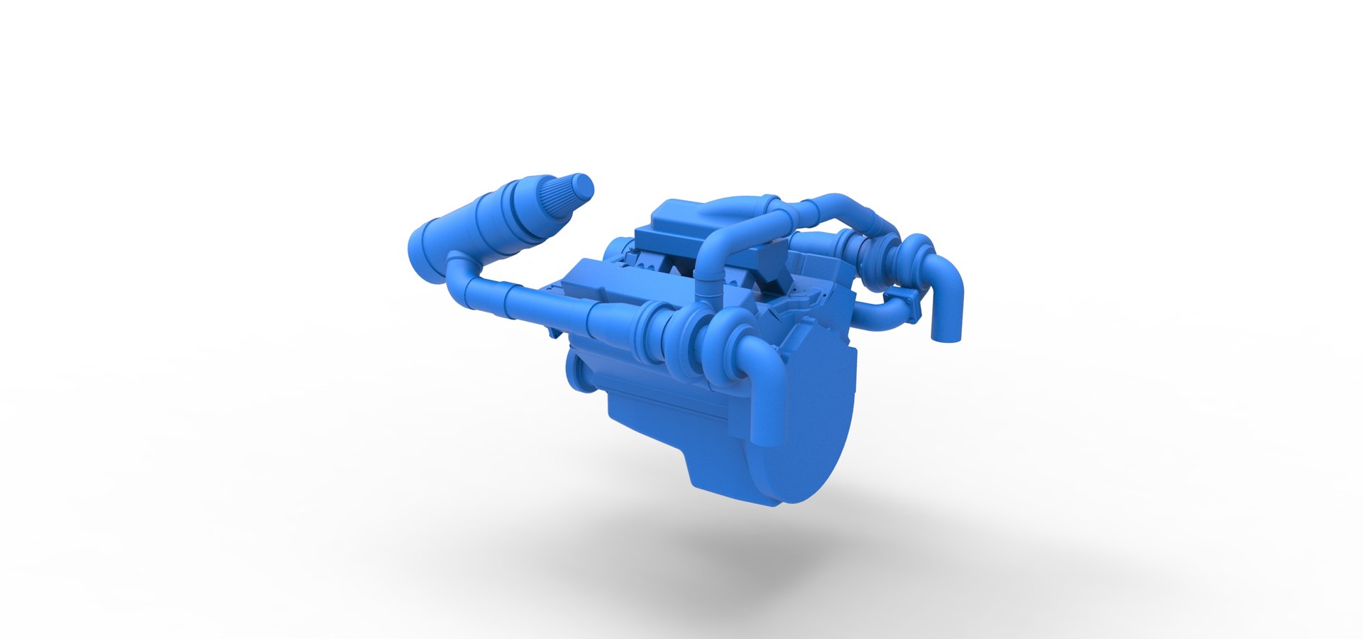 3D Twin Turbo Engine V8 For Semi Truck Scale 1 To 25 - TurboSquid 2369271