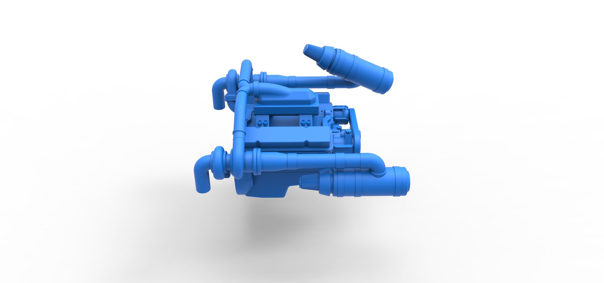 3D Twin Turbo Engine V8 For Semi Truck Scale 1 To 25 - TurboSquid 2369271