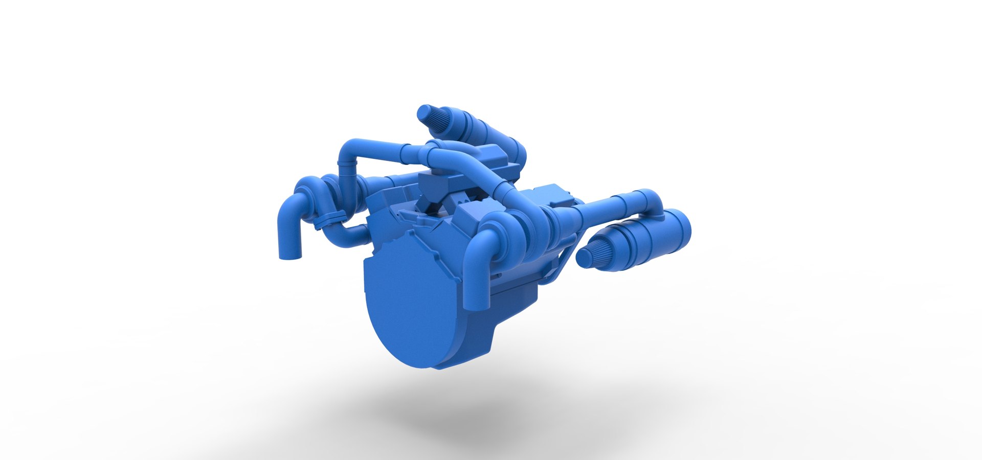 3D Twin Turbo Engine V8 For Semi Truck Scale 1 To 25 - TurboSquid 2369271