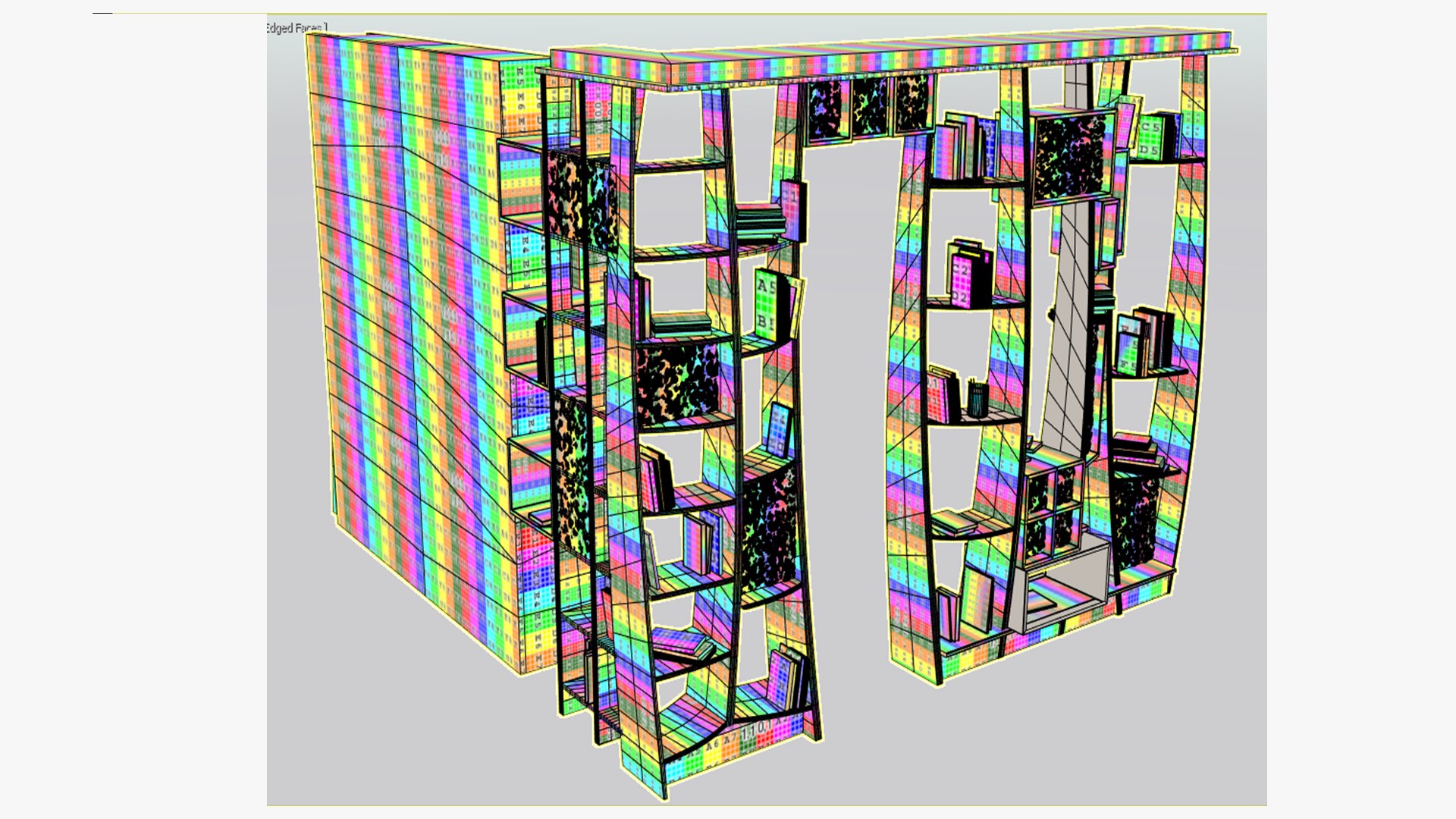 3D Wooden Bookcase With Moss Inserts - TurboSquid 2197979