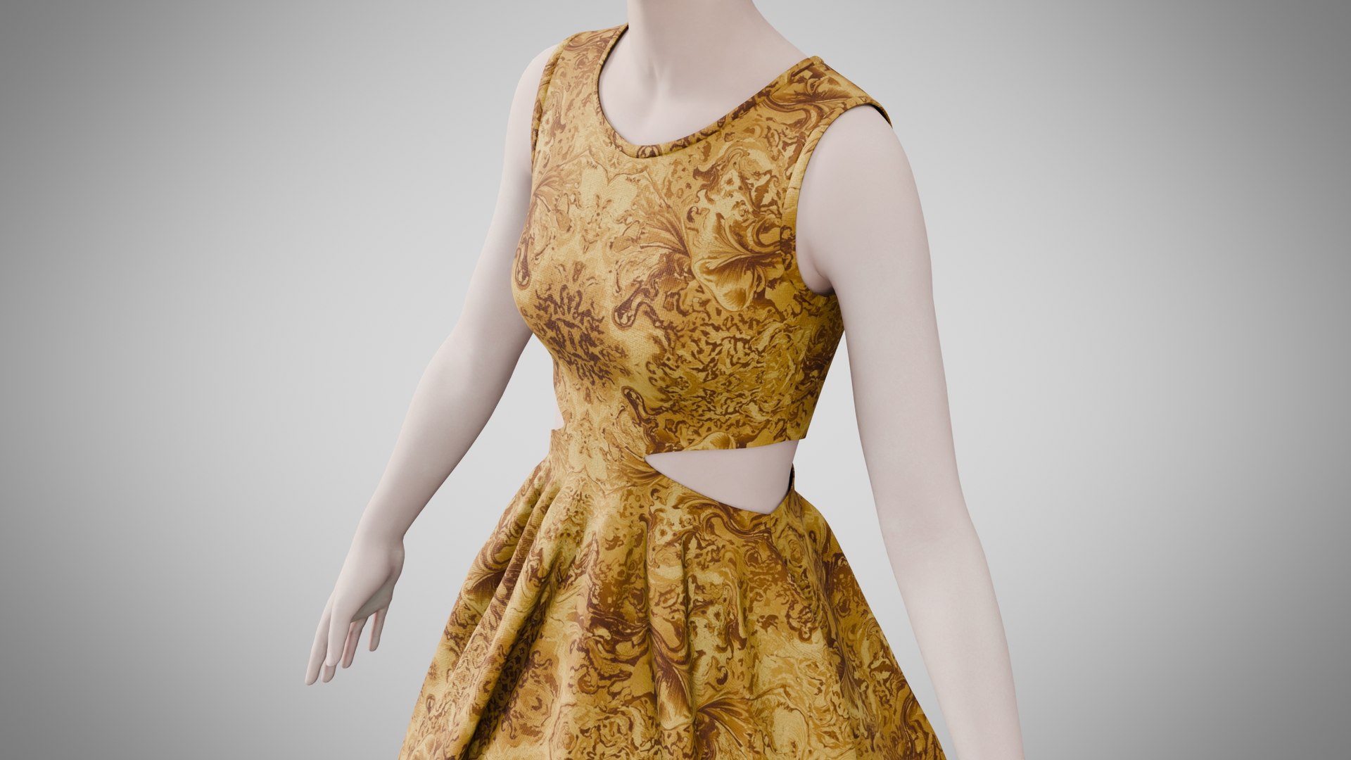 Dress 33 Amber Stream Brocade 3D Model - TurboSquid 2501097