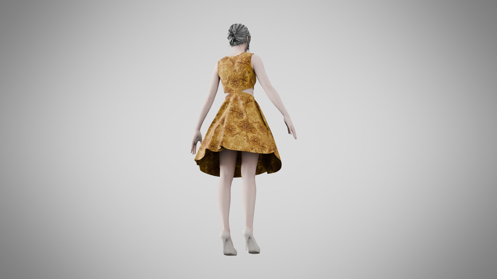 Dress 33 Amber Stream Brocade 3D Model - TurboSquid 2501097
