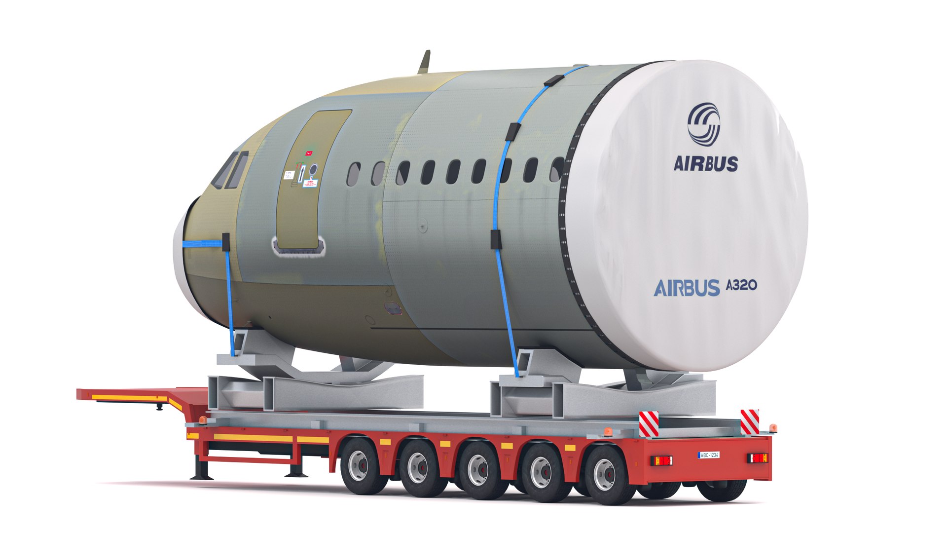 3D Lowboy Trailer With Airplane Model - TurboSquid 1972927