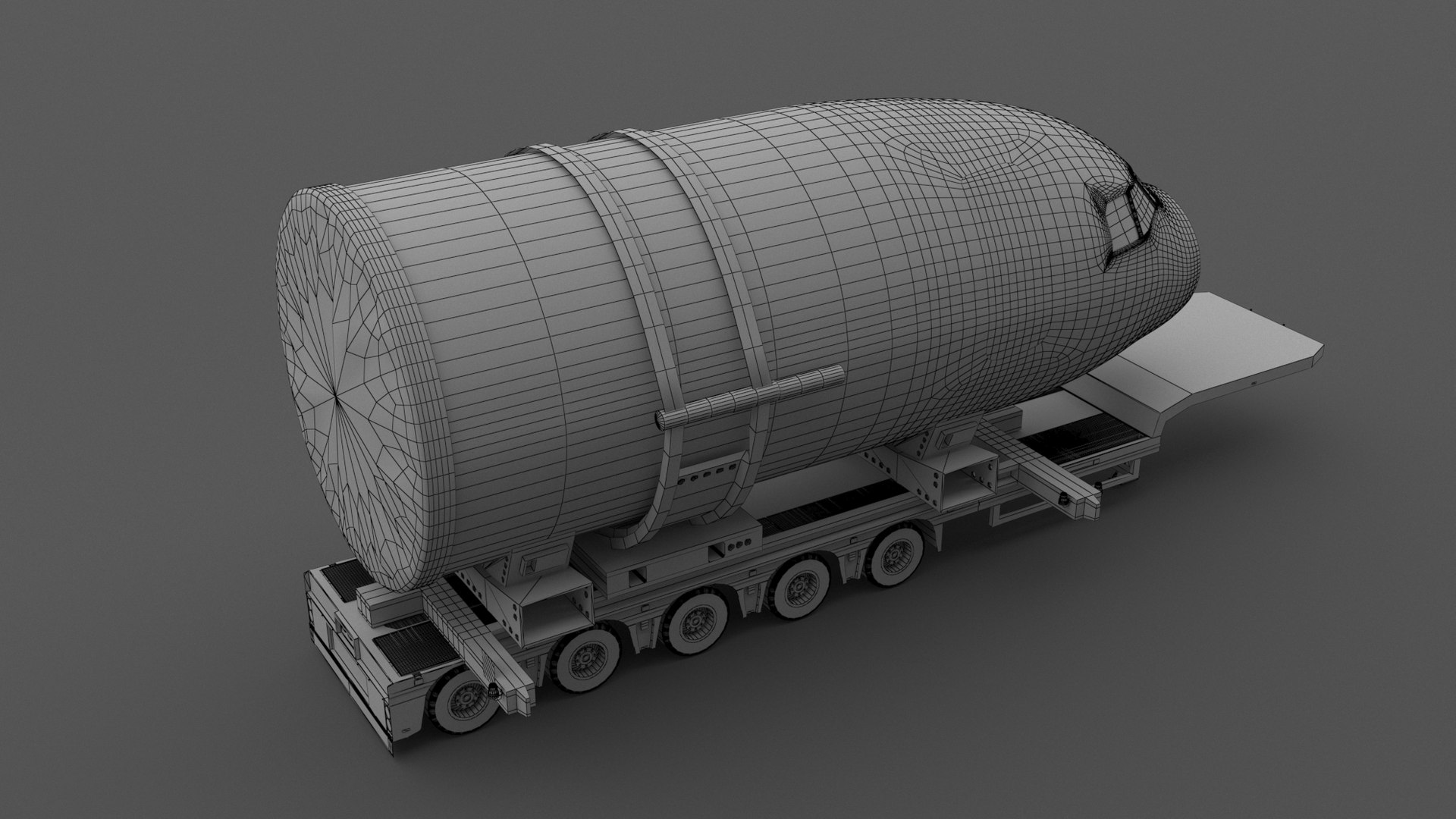 3D Lowboy Trailer with Airplane model - TurboSquid 1972927