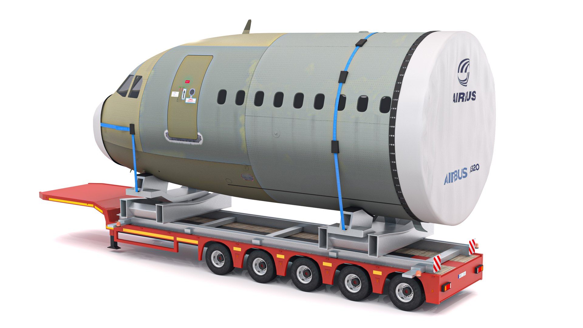 3D Lowboy Trailer With Airplane Model - TurboSquid 1972927
