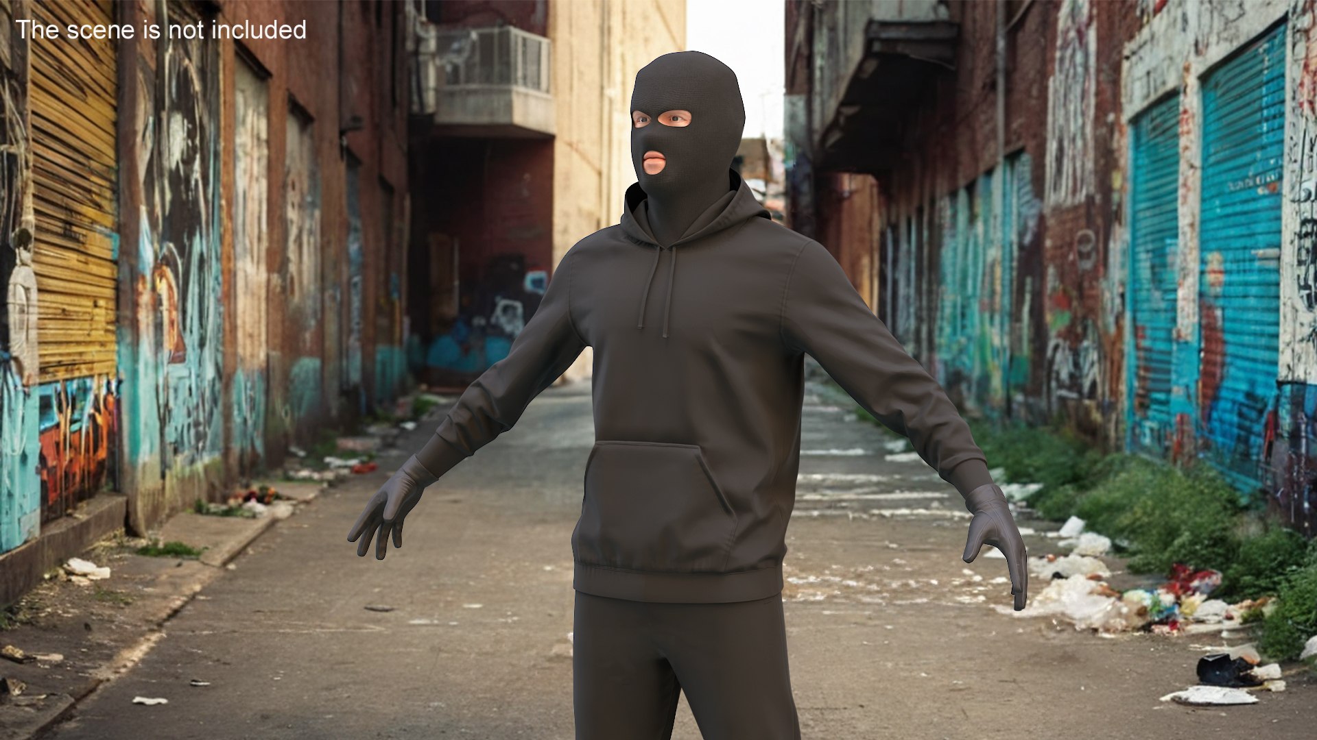 Male Thief Character With Crowbar In Mask 3D Model - TurboSquid 2327192