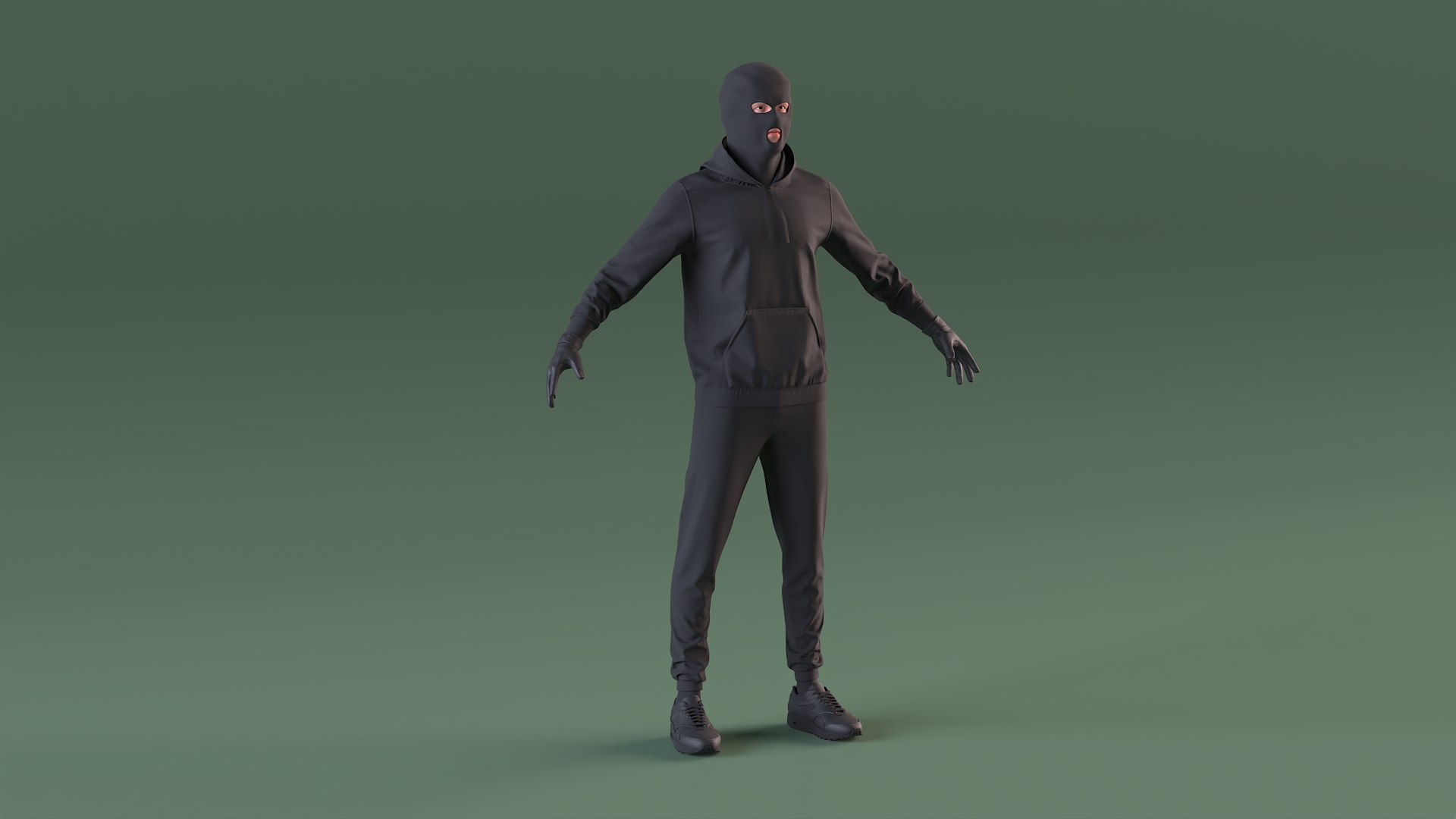 Male Thief Character With Crowbar In Mask 3D Model - TurboSquid 2327192