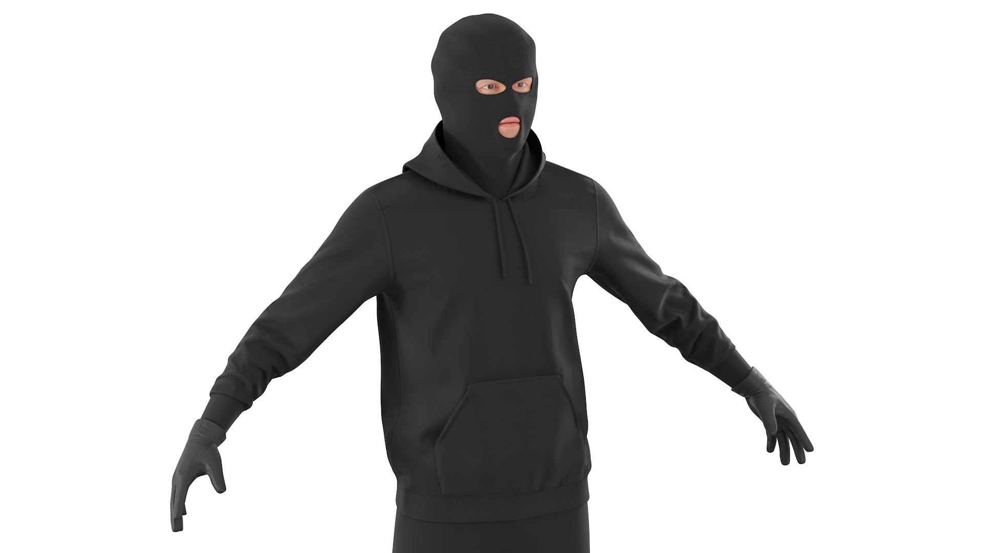 Male Thief Character With Crowbar In Mask 3D Model - TurboSquid 2327192