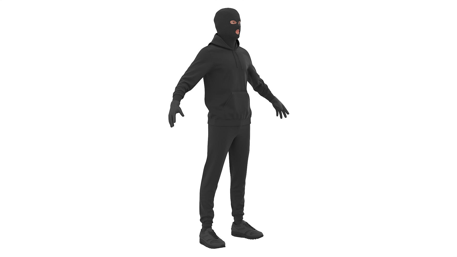 Male Thief Character With Crowbar In Mask 3D Model - TurboSquid 2327192