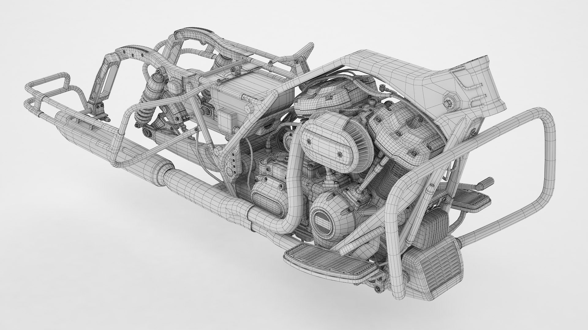 3D Generic Classic Motorcycle Frame 02 - TurboSquid 2397240