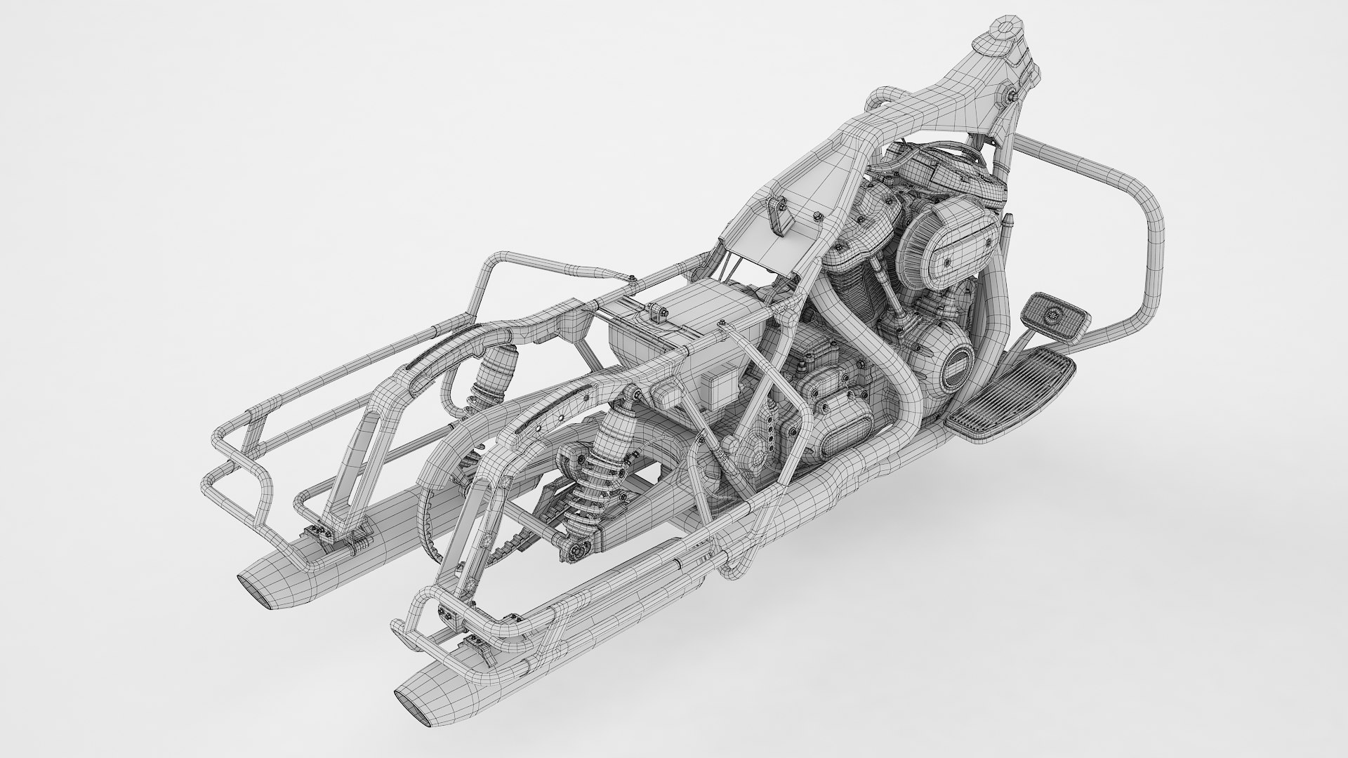 3D Generic Classic Motorcycle Frame 02 - TurboSquid 2397240