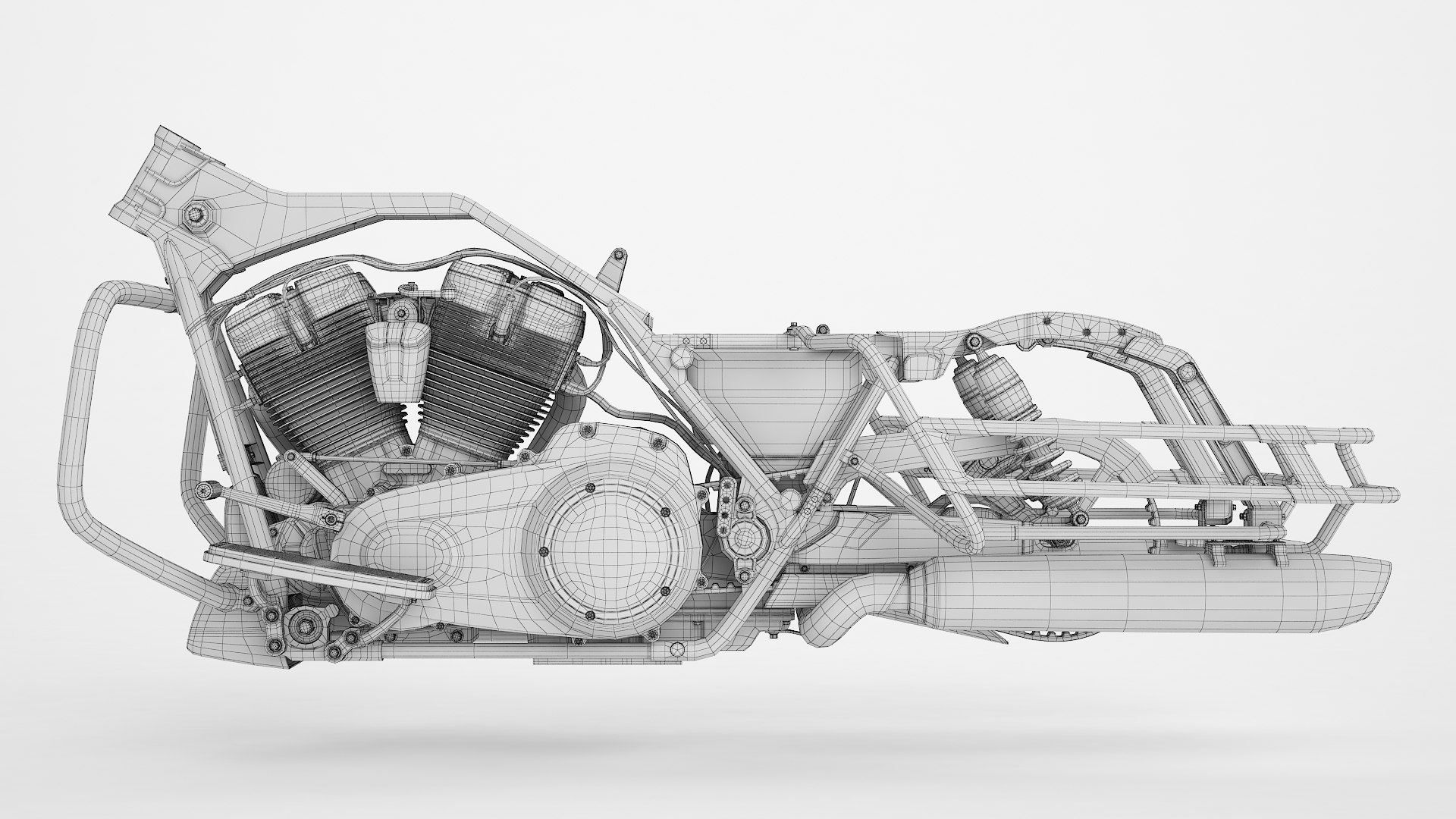 3D Generic Classic Motorcycle Frame 02 - TurboSquid 2397240