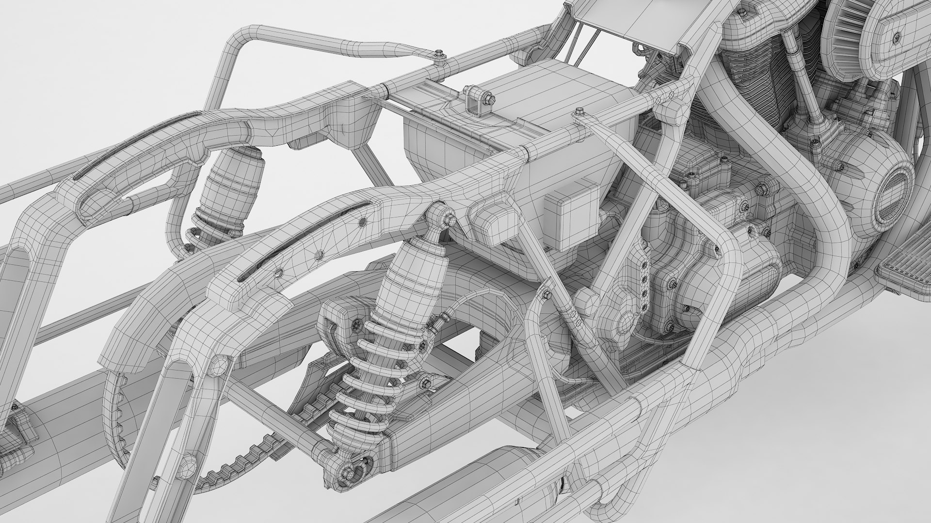 3D Generic Classic Motorcycle Frame 02 - TurboSquid 2397240