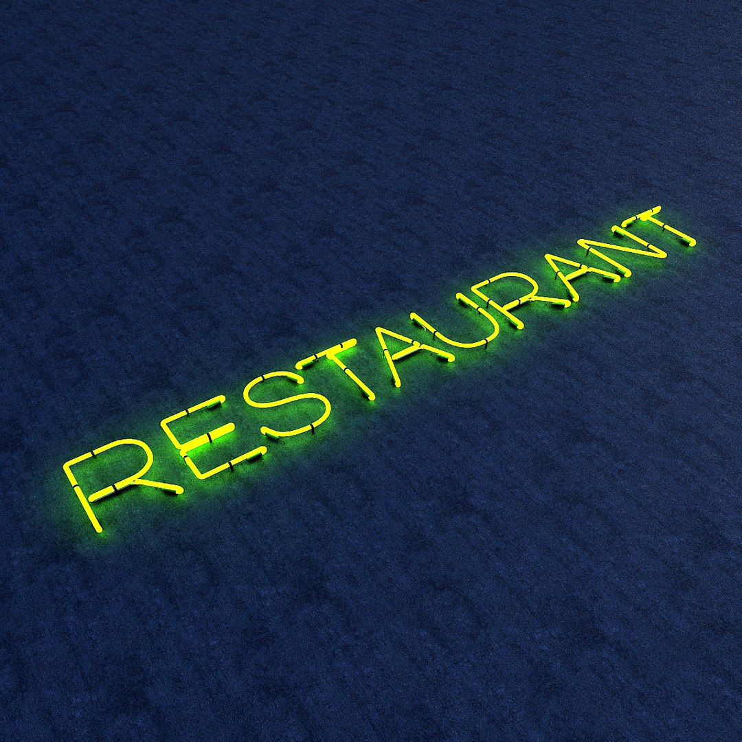 Restaurant Neon Sign 3D Model - TurboSquid 1455134