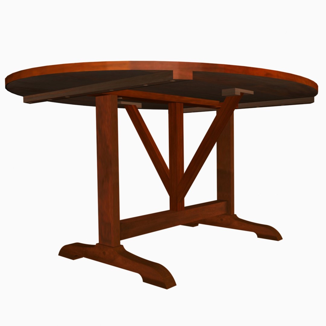 french oval table 3d model
