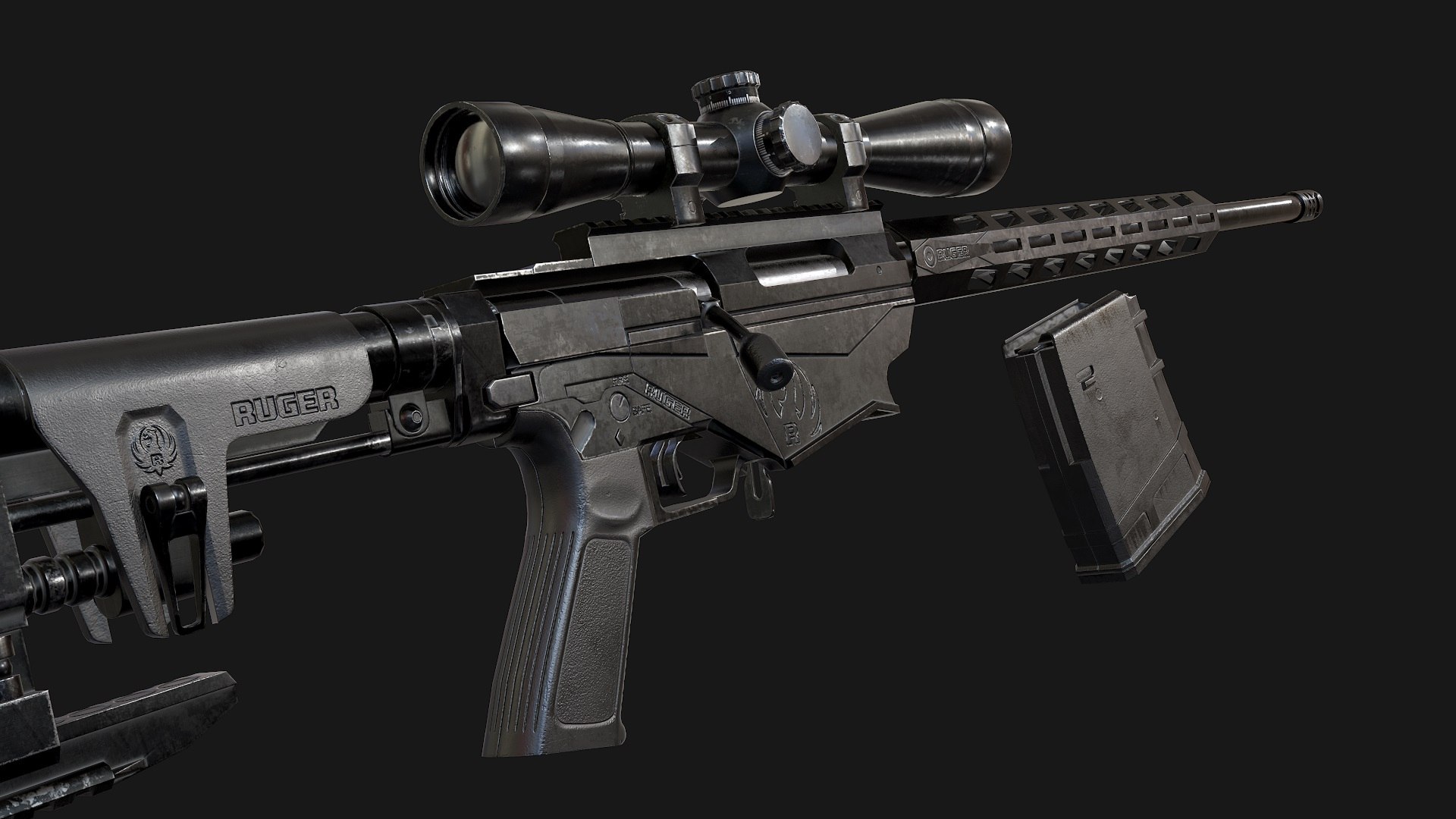 3D Ruger Rifle Aaa Games Model - TurboSquid 1432887