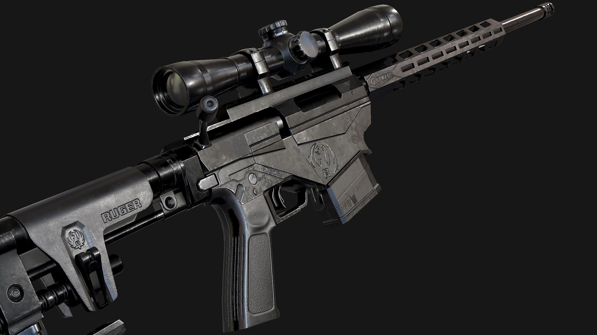 3D Ruger Rifle Aaa Games Model - TurboSquid 1432887