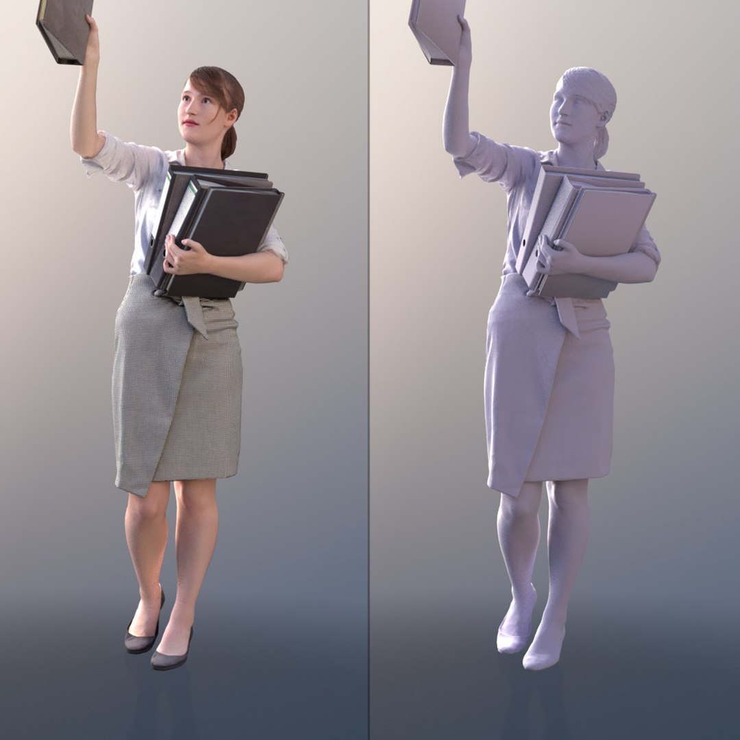 3D 10516 Svenja - Woman Ordering Folders Model - TurboSquid 1805038
