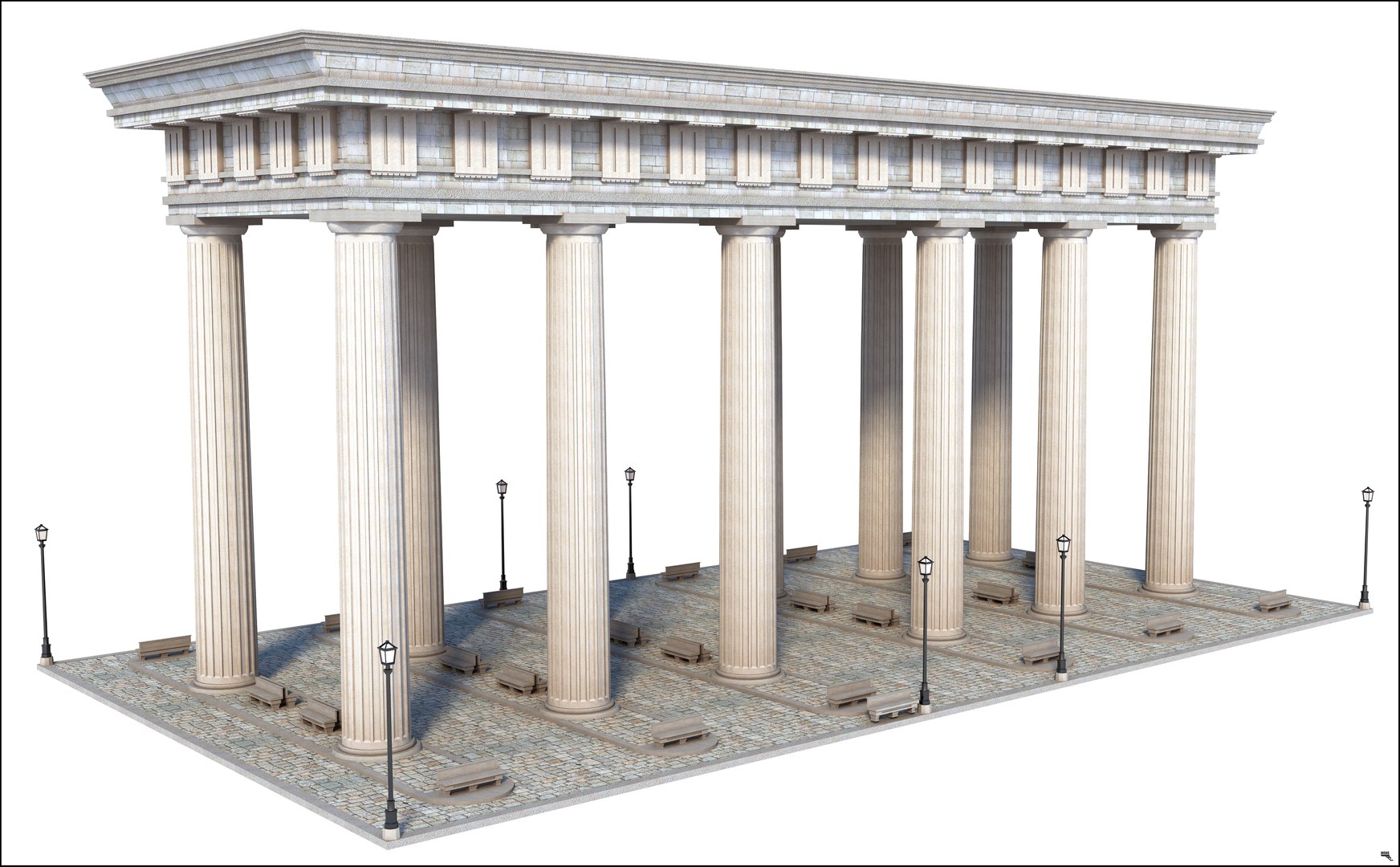 3D Model Greek Temple - TurboSquid 1275127