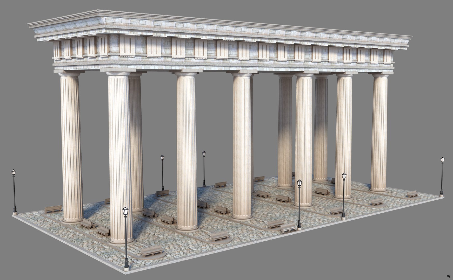 3D Model Greek Temple - TurboSquid 1275127