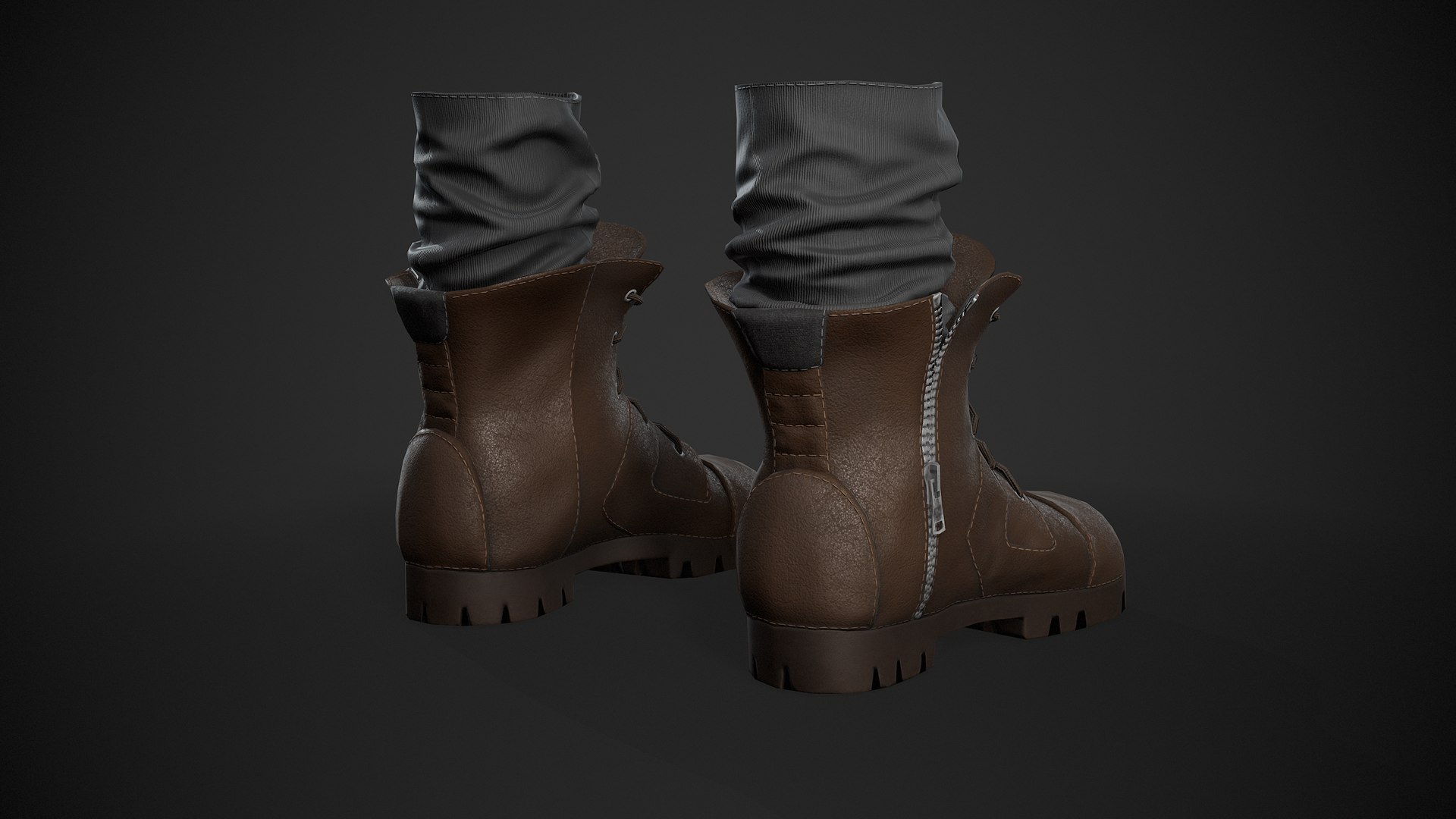 Brown Half Boots 3D - TurboSquid 2195584