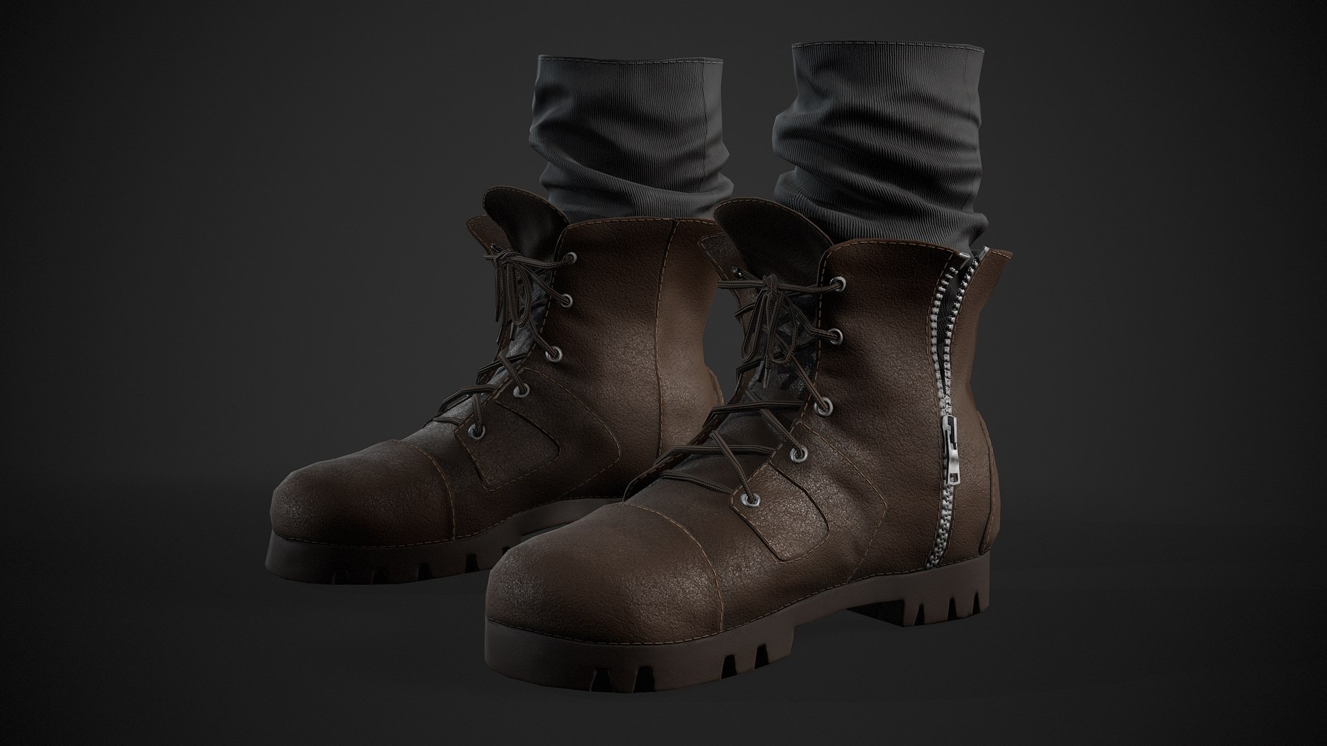 Brown Half Boots 3D - TurboSquid 2195584