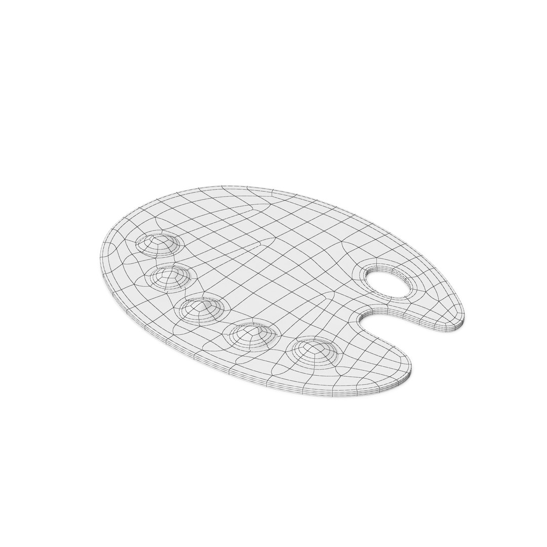 Dark Wood Artist Palette Model - TurboSquid 2061589