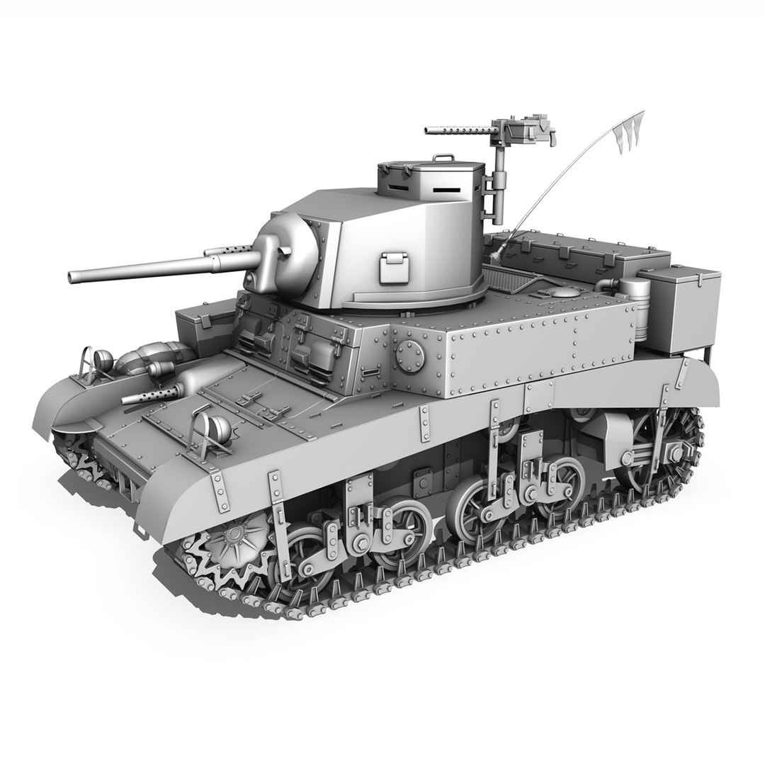 3d Model British - M3 Light Tank
