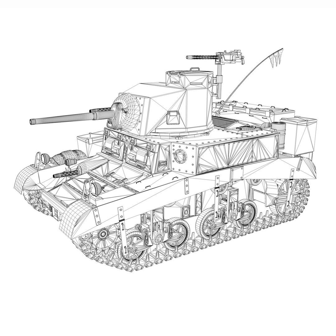 3d Model British - M3 Light Tank