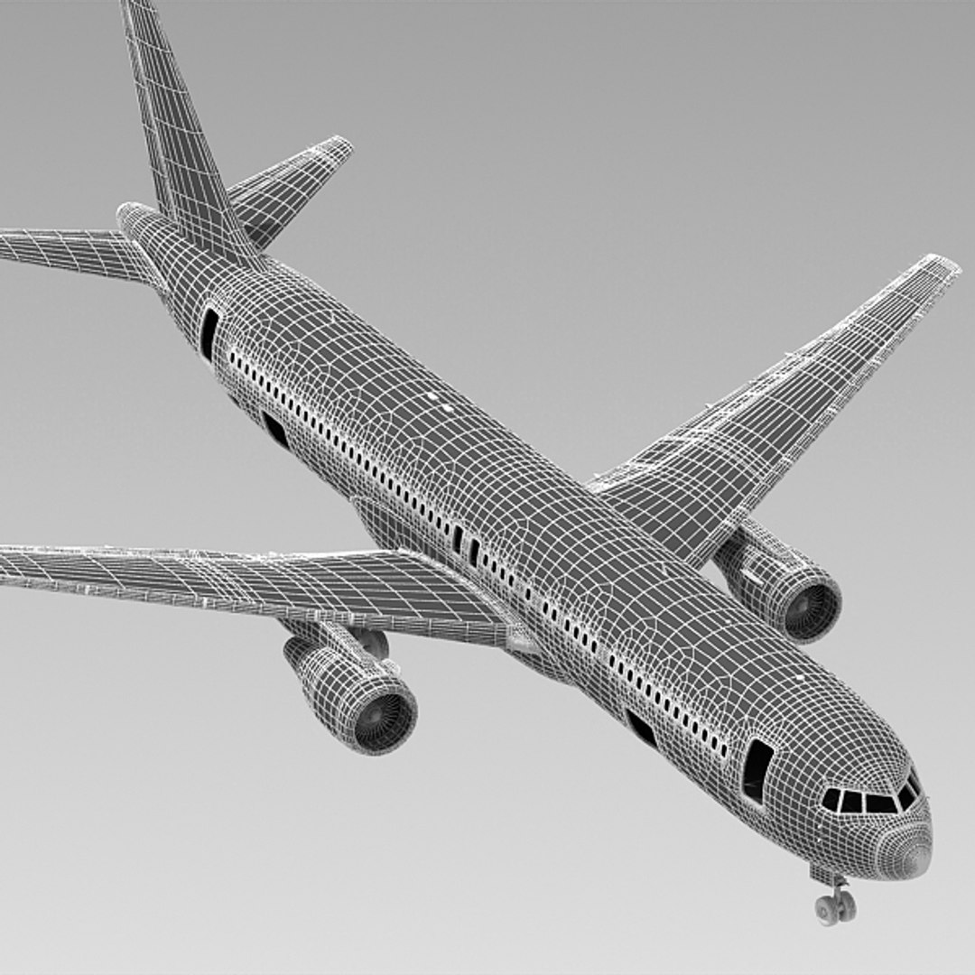 3d boeing 767-300 generic white model