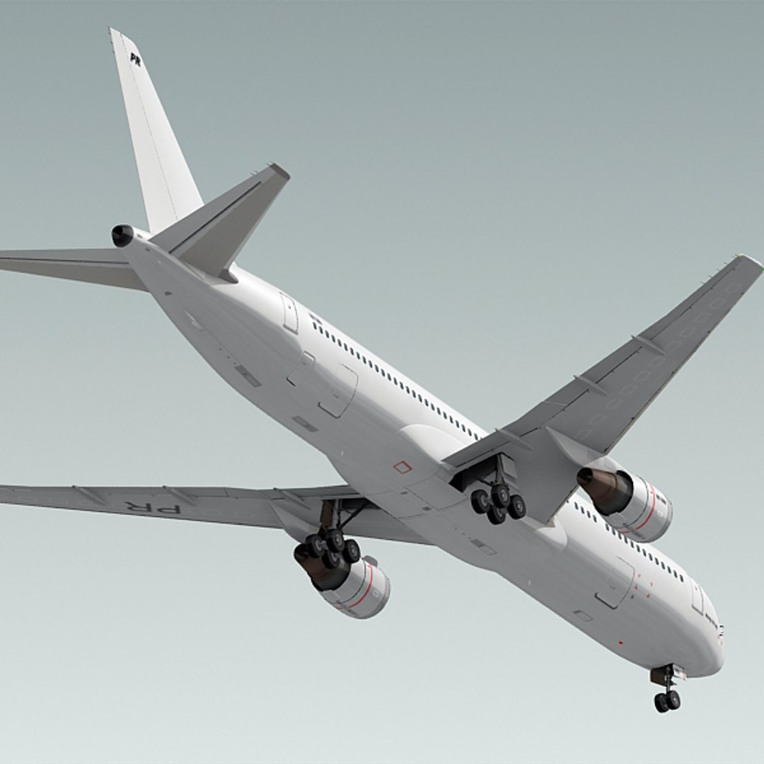 3d boeing 767-300 generic white model