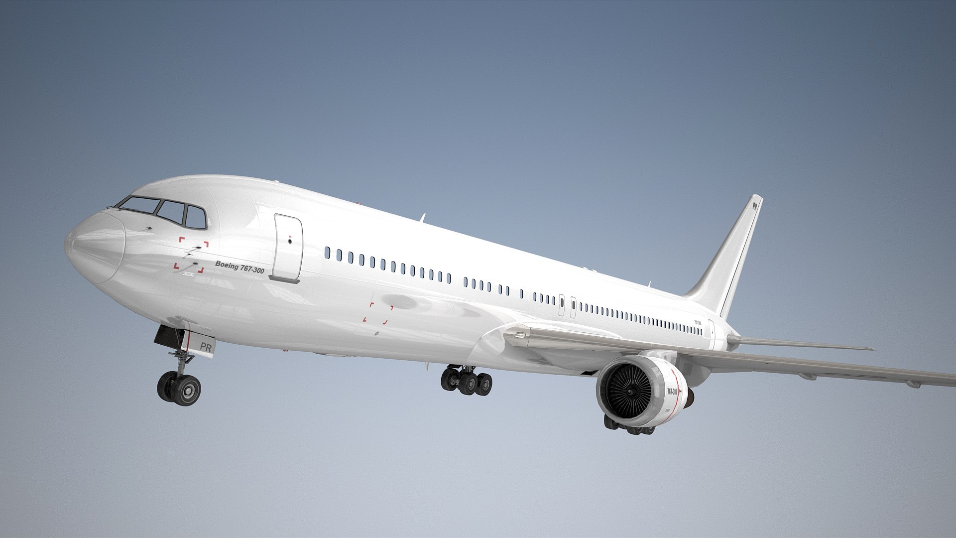 3d Boeing 767-300 Generic White Model