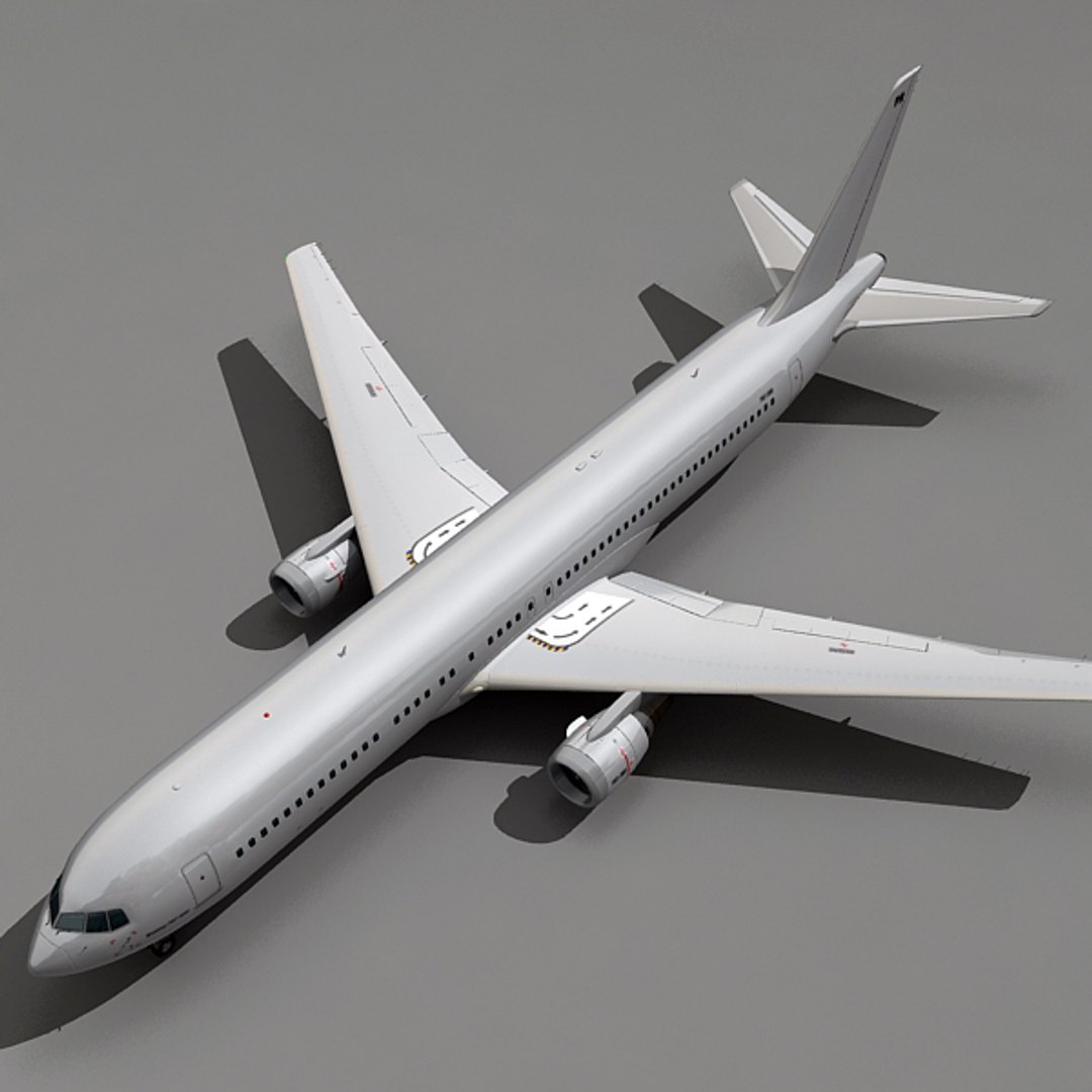 3d boeing 767-300 generic white model