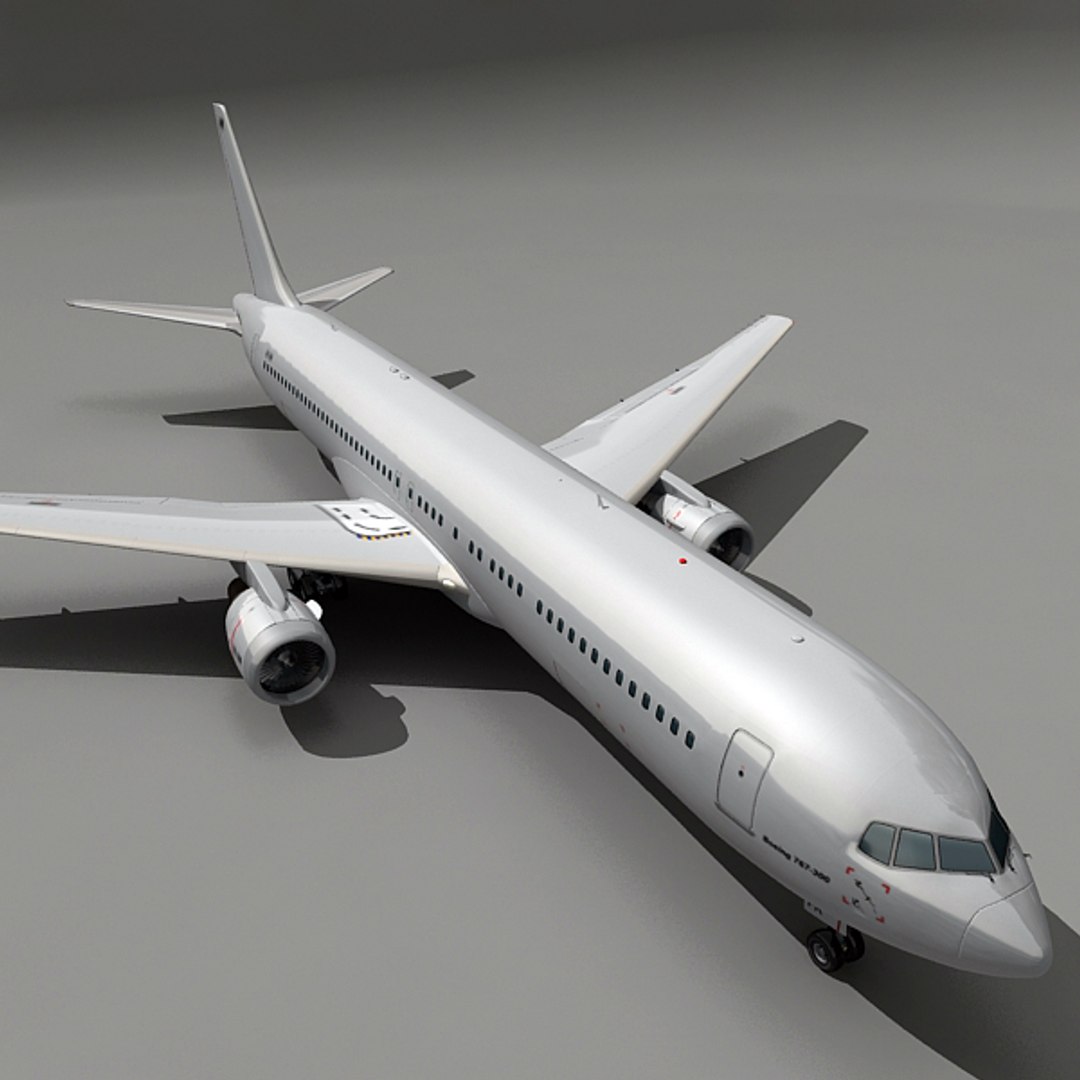 3d boeing 767-300 generic white model