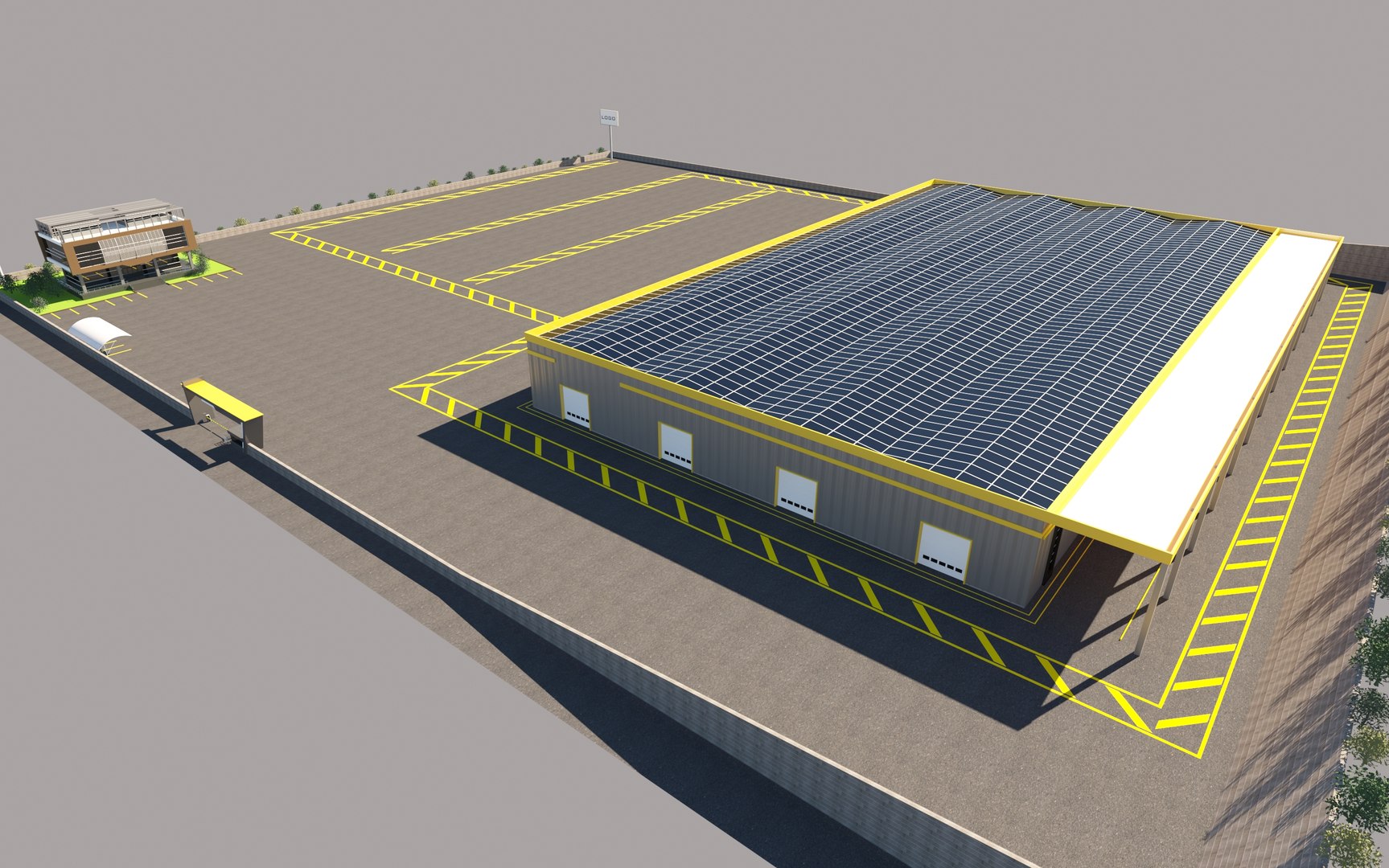 3D Generic Factory Executive Building Model - TurboSquid 1972426