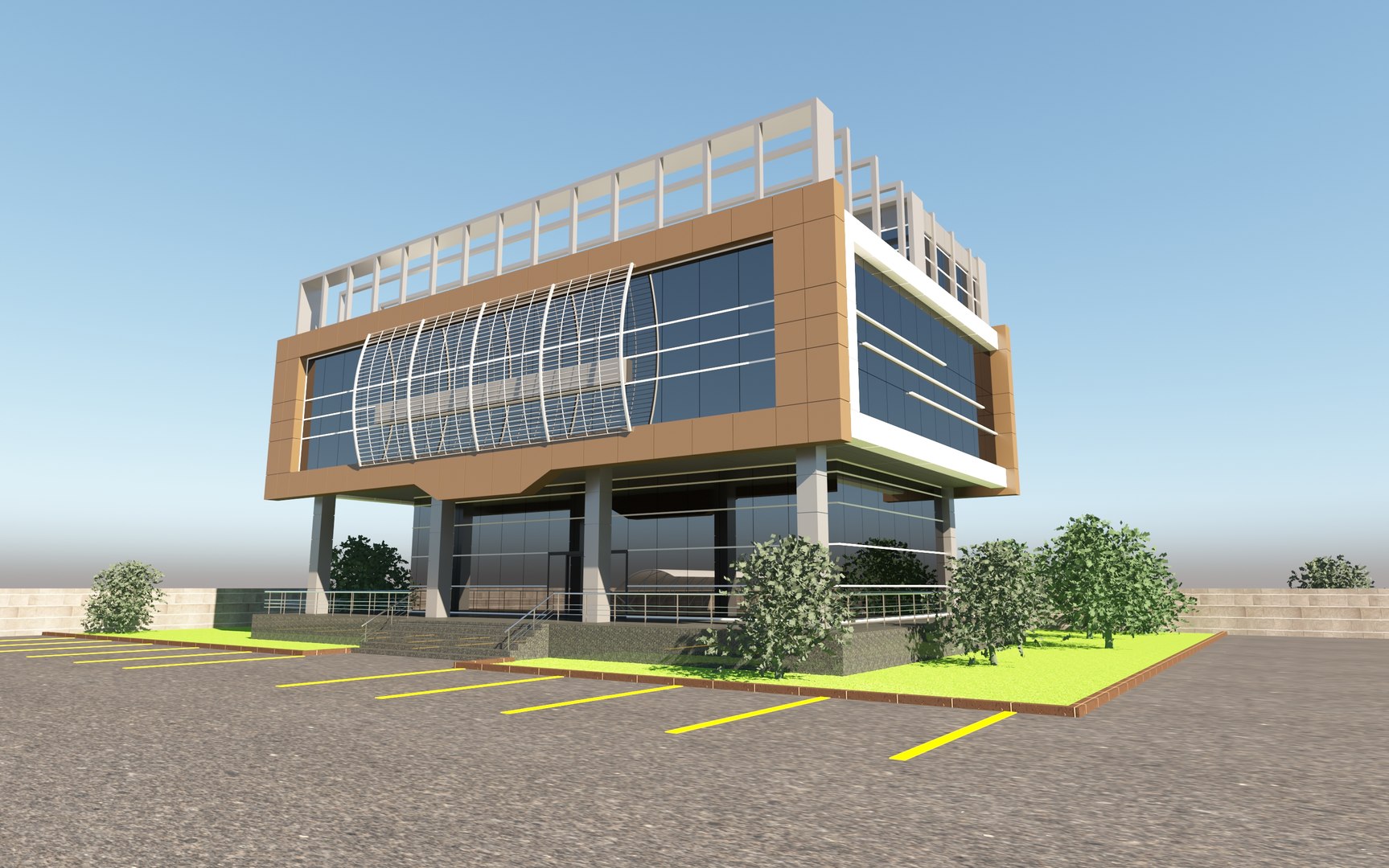 3D Generic Factory Executive Building Model - TurboSquid 1972426