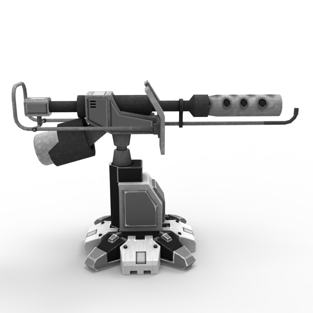 sci-fi flamethrower 3d fbx