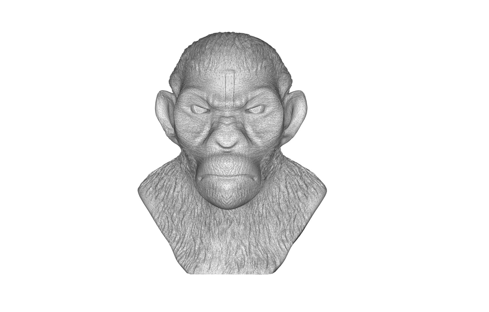 Caesar Ape Bust Model - TurboSquid 2252804