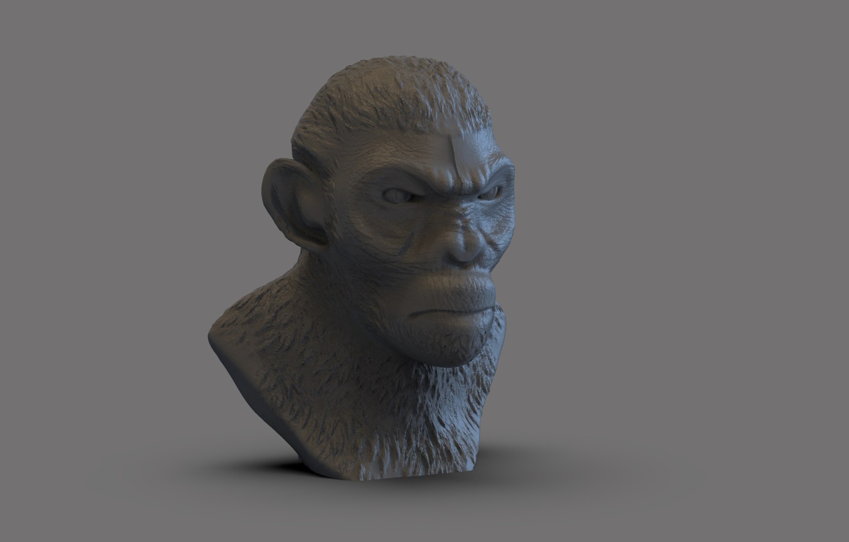 Caesar Ape Bust Model - TurboSquid 2252804