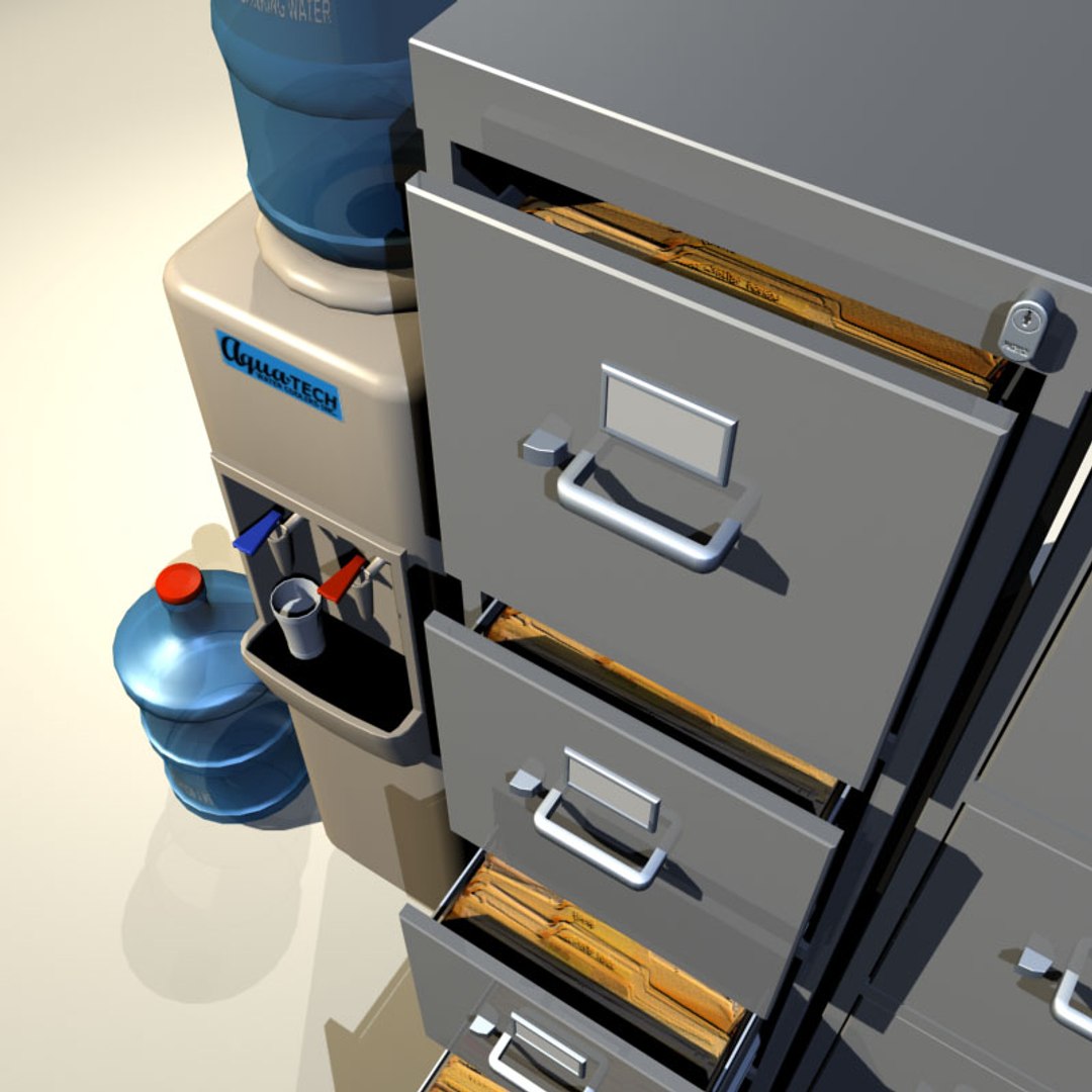 Cooler File Cabinet 01 3d Model