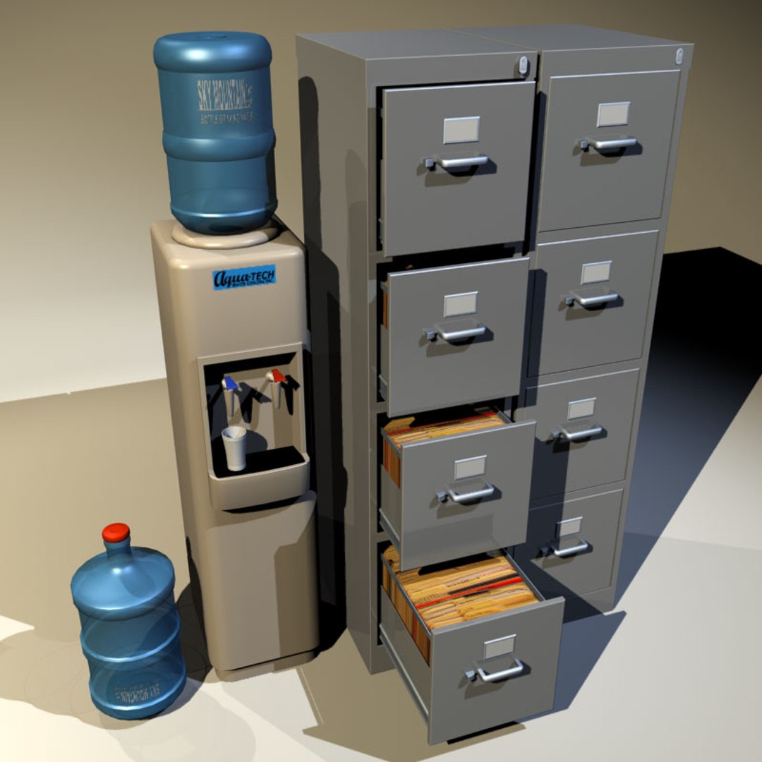 Cooler File Cabinet 01 3d Model