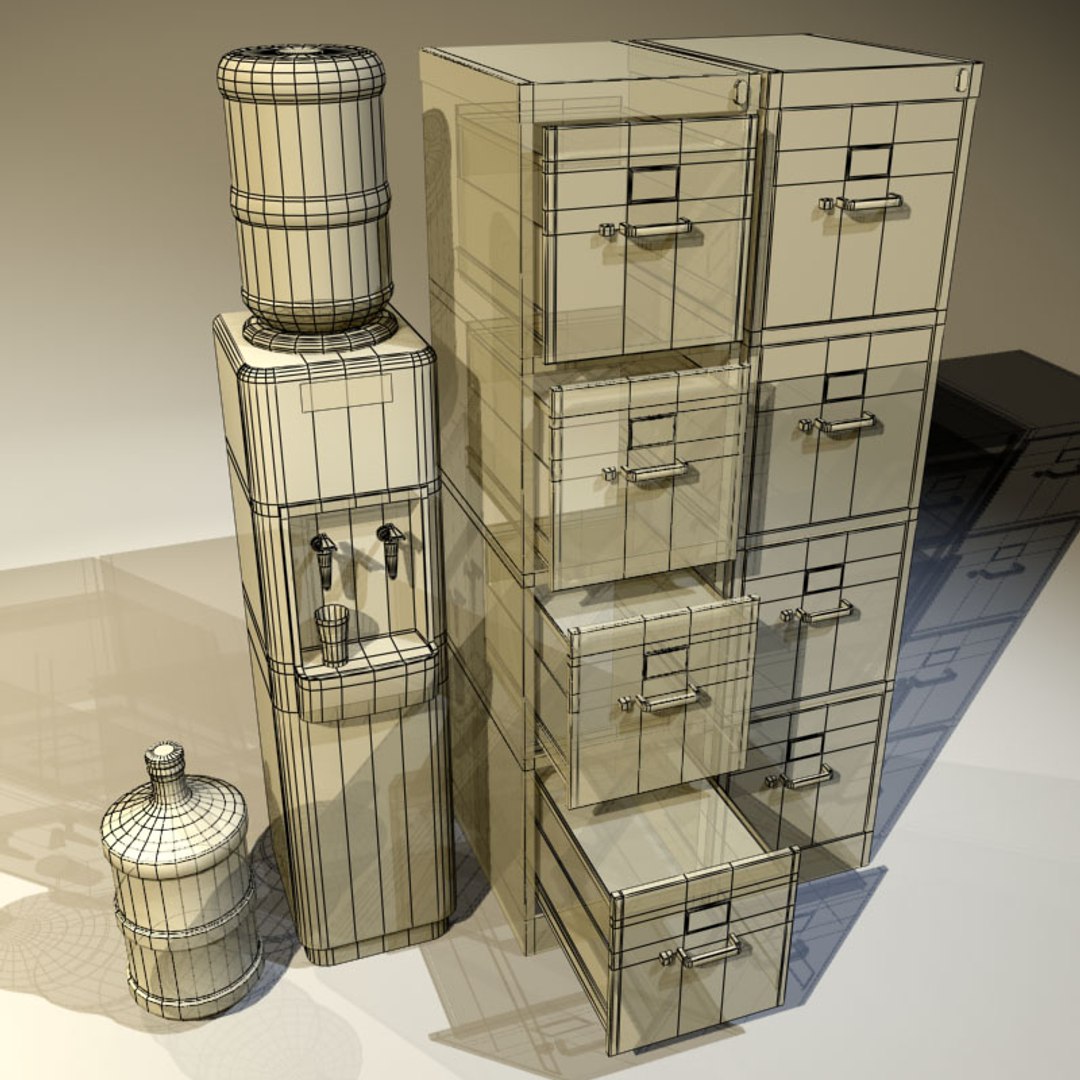 Cooler File Cabinet 01 3d Model