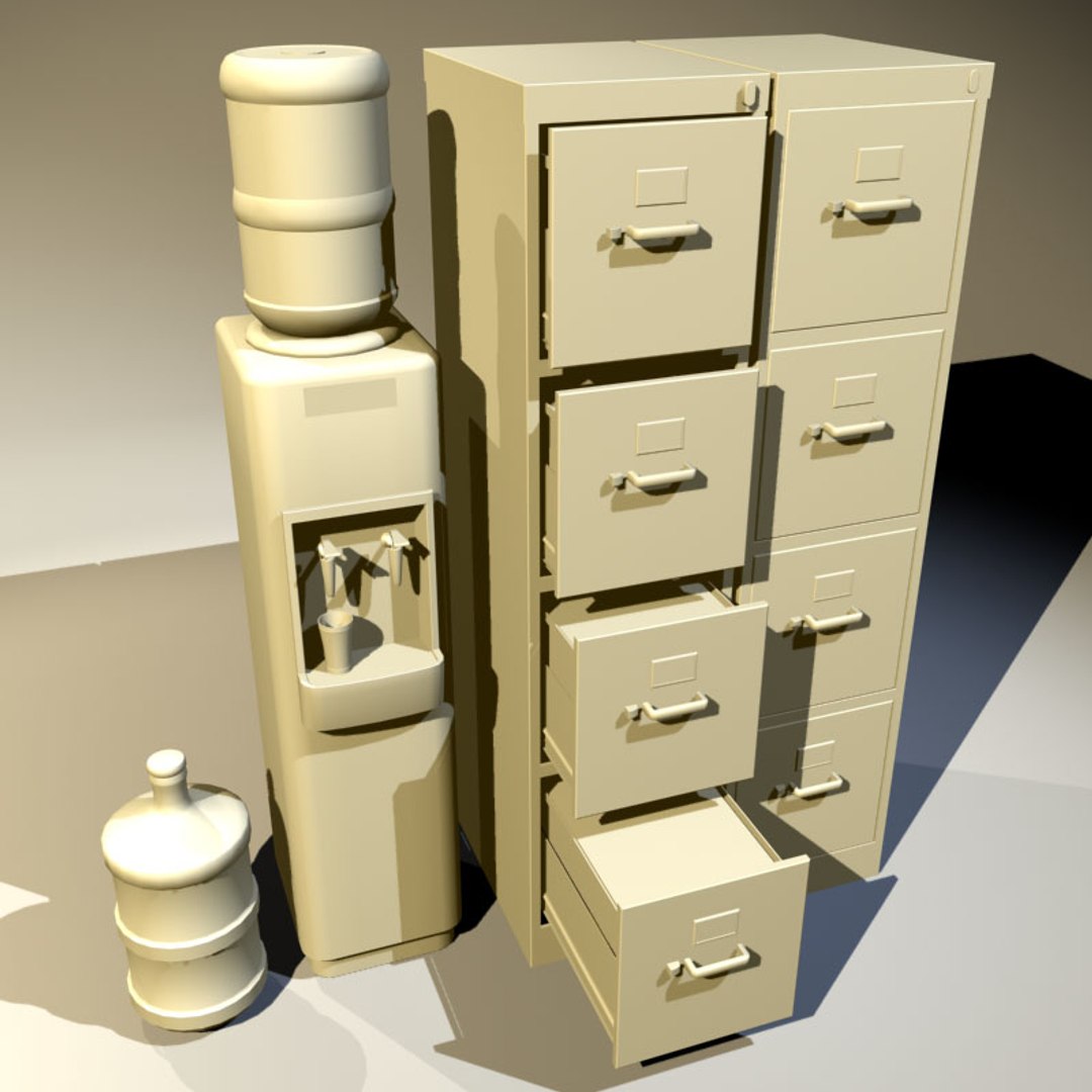 Cooler File Cabinet 01 3d Model